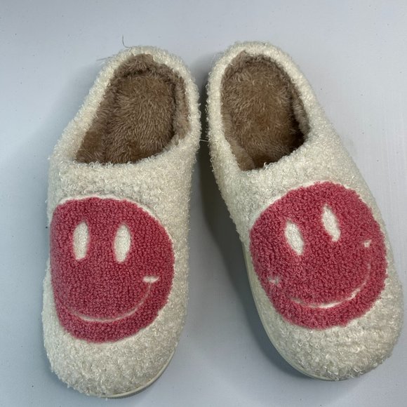 Shoes | New Smile Smiley Happy Face Cute Plush Soft Cozy Comfy Slippers ...